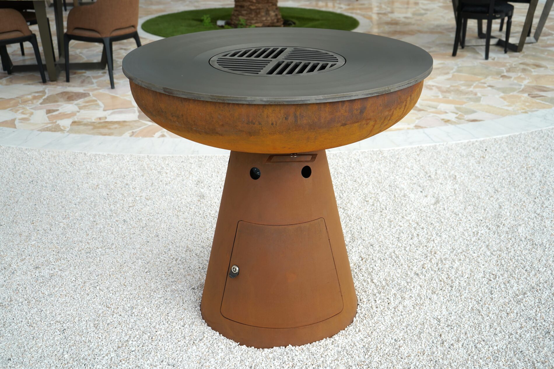 Barbecue in acciaio Corten Rotondo - Elitestone
